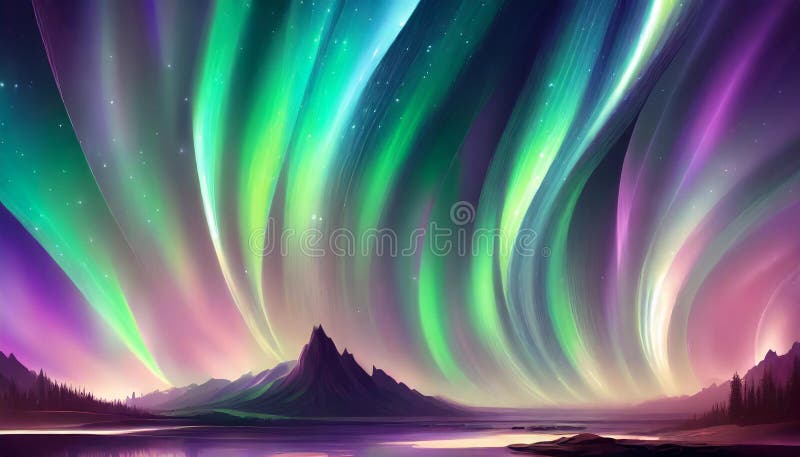 Northern Lights Wallpaper. Abstract Bright Background with Northern ...
