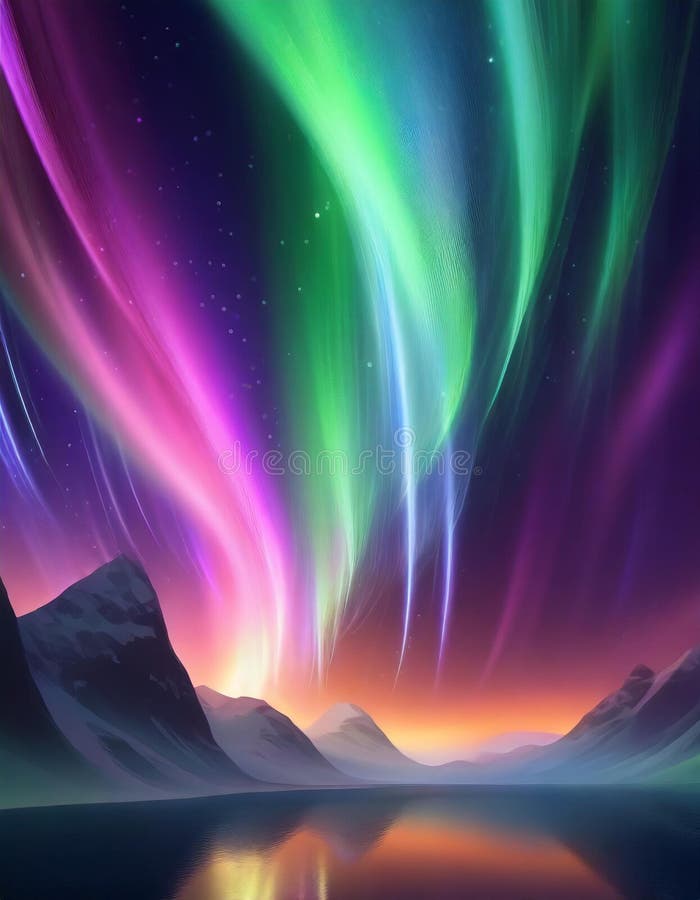 Northern Lights Wallpaper. Abstract Bright Background with Northern ...
