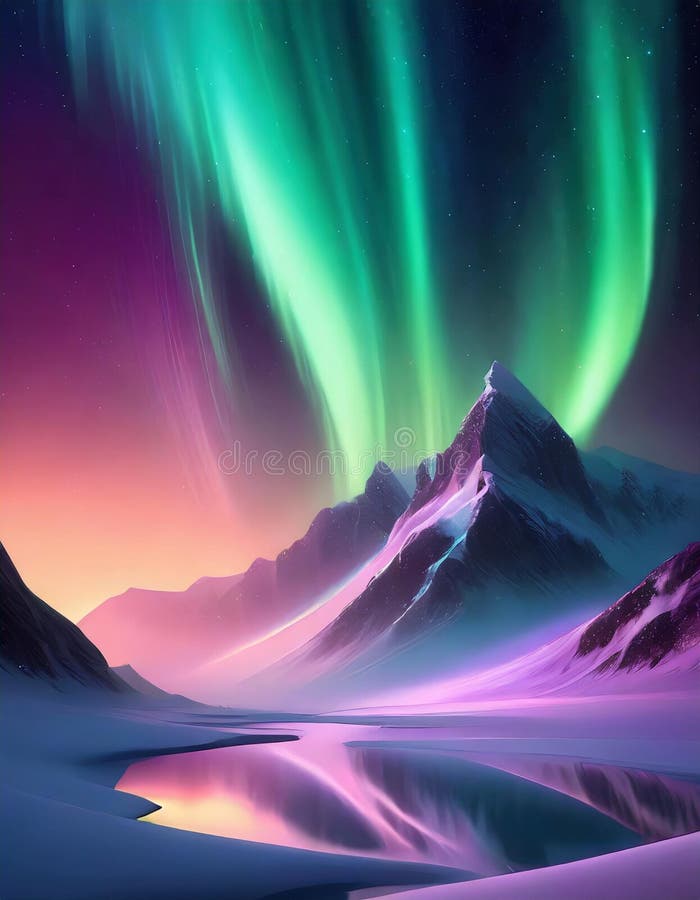 Northern Lights Wallpaper. Abstract Bright Background with Northern ...