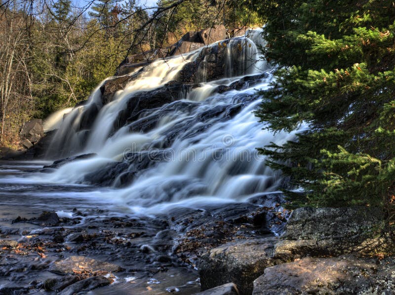 Northern Michigan UP Waterfalls Bond Falls Stock Photo - Image of fresh ...