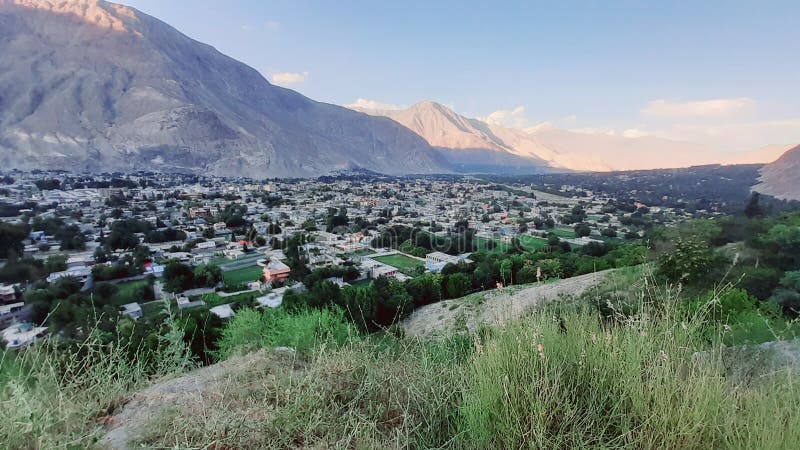 Northern Pakistan City Gilgit Top View Stock Image - Image of pakistan ...