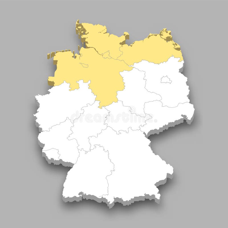 Northern Region Location within Germany Map Stock Vector - Illustration ...