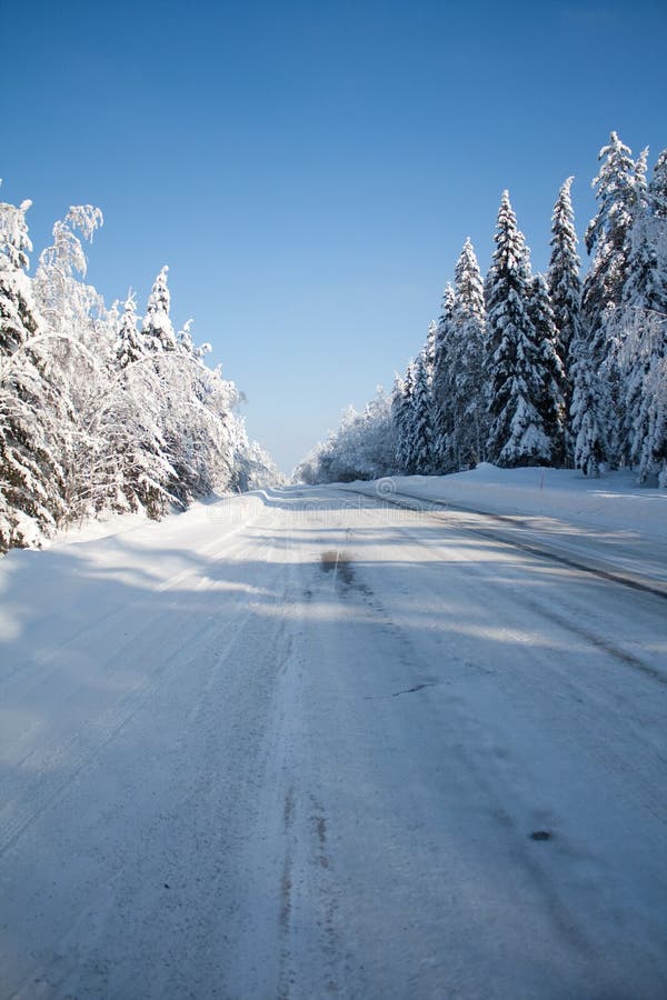 Northern road stock image. Image of snow, chilly, cold - 18505803