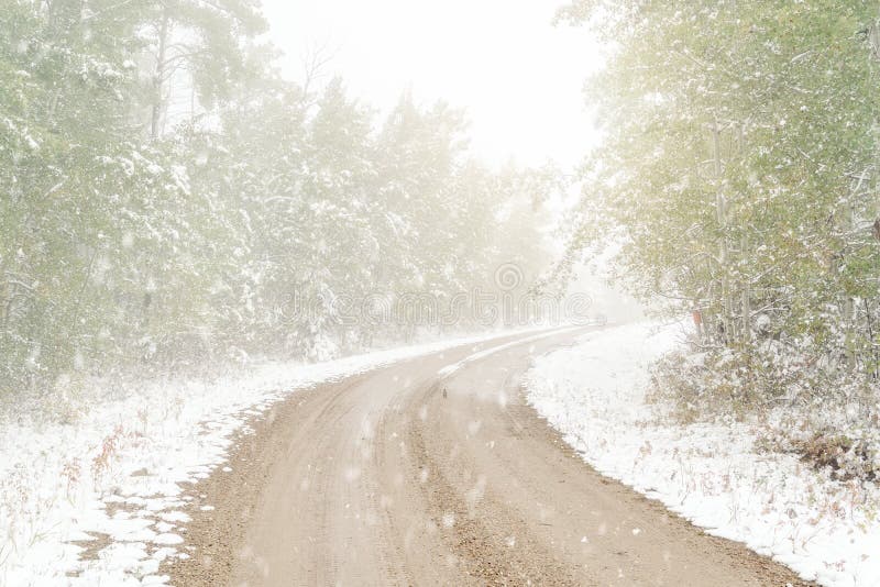Northern Rural Road Snowfall Stock Photo - Image of snowfall, frost ...