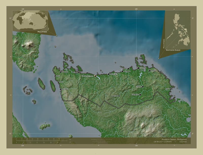Northern Samar, Philippines. Wiki. Labelled Points of Cities Stock ...