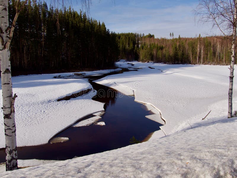 A Northern Shoreline on a Cold Spring Morning Stock Image - Image of ...