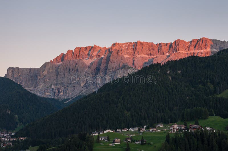 The Northern Side of Monte Sella at Sunset from the Val Gardena Area ...