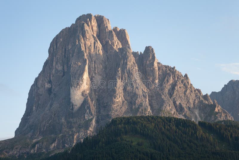 The Northern Side of Sasso Lungo at Sunset from the Val Gardena Area ...