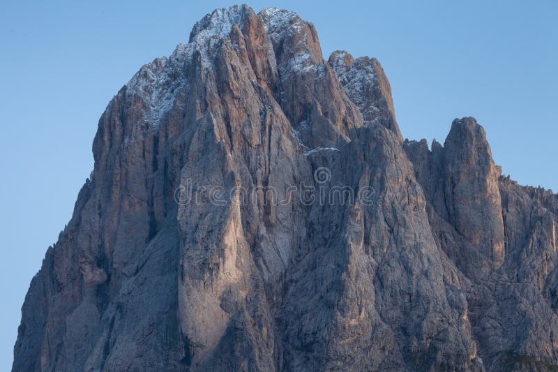 The Northern Side of Sasso Lungo at Sunset from the Val Gardena Area ...