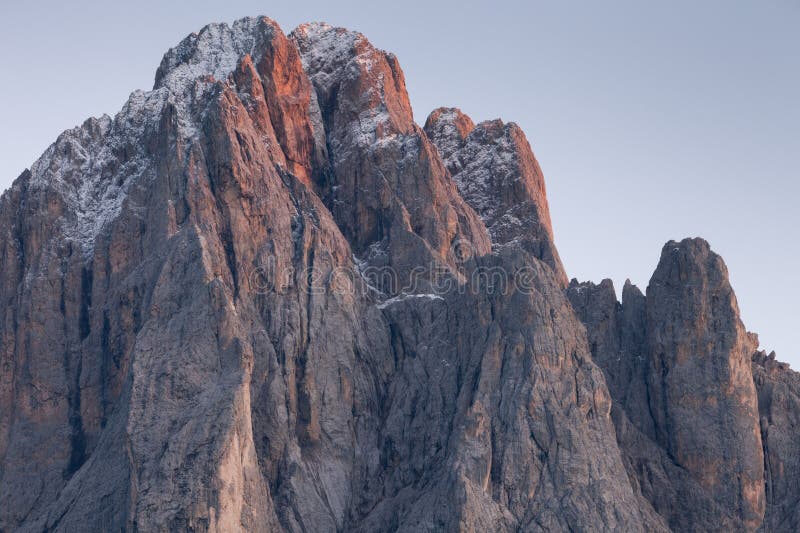 The Northern Side of Sasso Lungo at Sunset from the Val Gardena Area ...