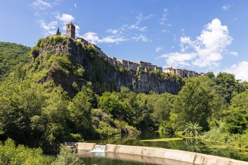 Northern Spain with a Small Dam and a Forest Stock Photo - Image of ...