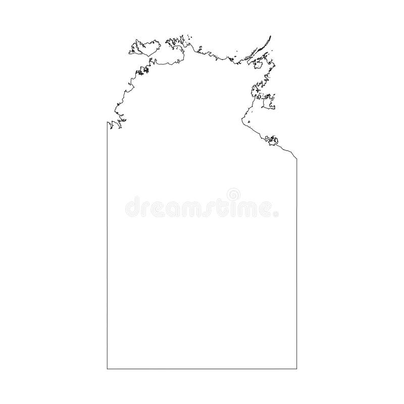 Northern Territory Outline Map Stock Vector - Illustration of ...