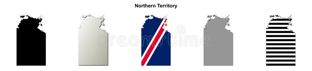 Northern Territory Outline Map Stock Vector - Illustration of empty ...