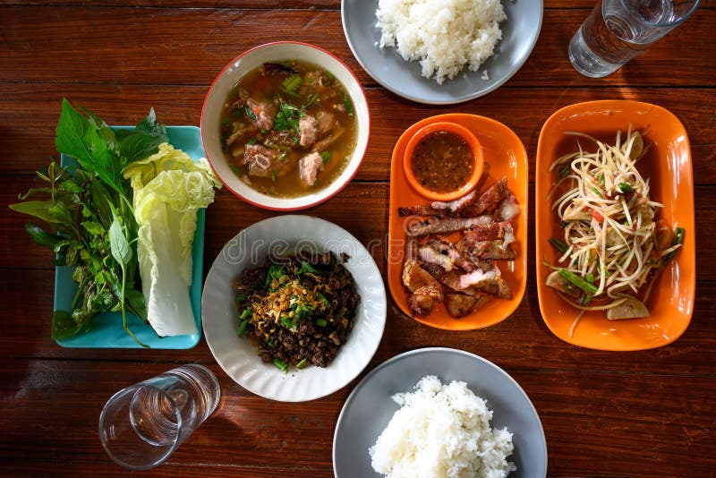 Northern Thai Food, Tradition Local Thai Food Stock Photo - Image of ...