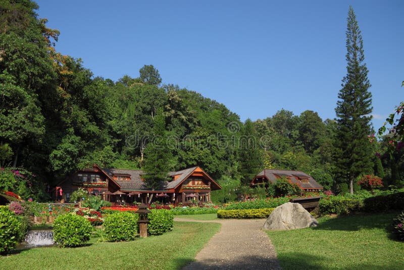 Northern Thai Style House Resort Stock Image - Image of forest ...