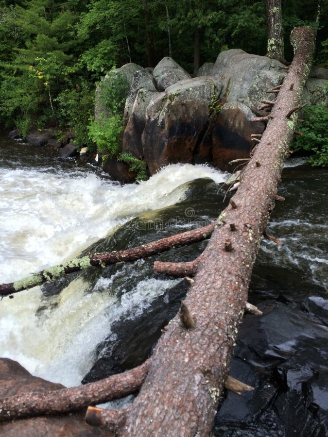 Northern Wisconsin Waterfall in Summer Stock Photo - Image of cliffs ...