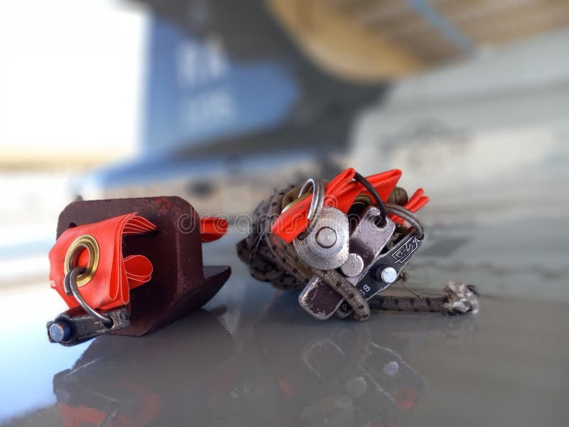 Aircraft Safety Pins & AOA Block Stock Photo - Image of cover, talon ...