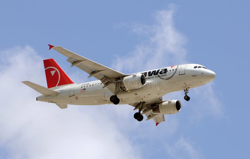 Northwest Airlines Airplane in Flight Editorial Image - Image of airbus ...