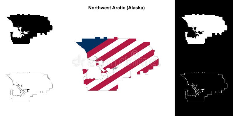 Northwest Arctic Outline Map Stock Vector - Illustration of blank ...