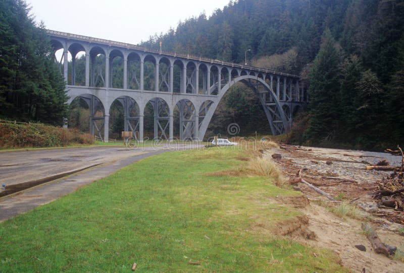 Rogue River Bridge Curry County Gold Beach Oregon Waterfront Ben Stock ...