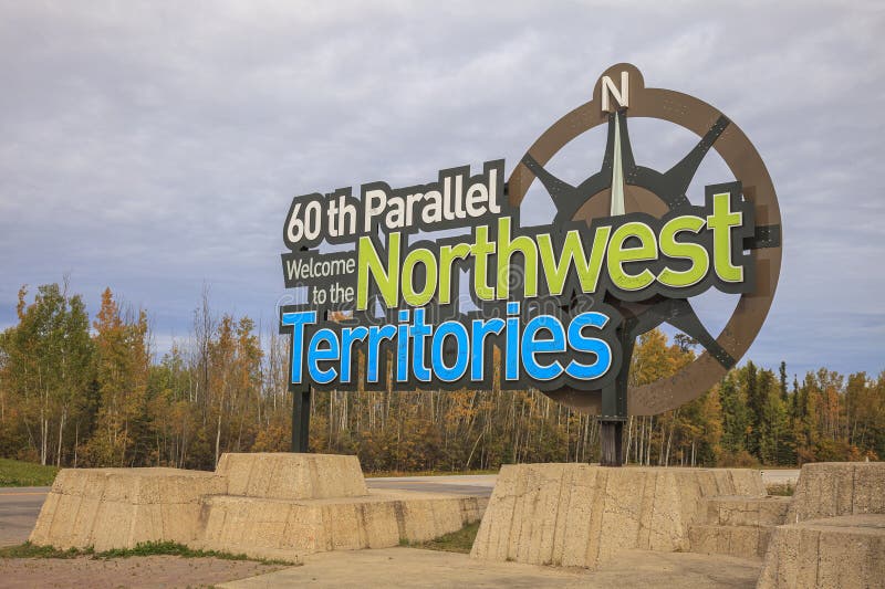 Northwest Territories 60th Parallel Sign Editorial Photo - Image of ...