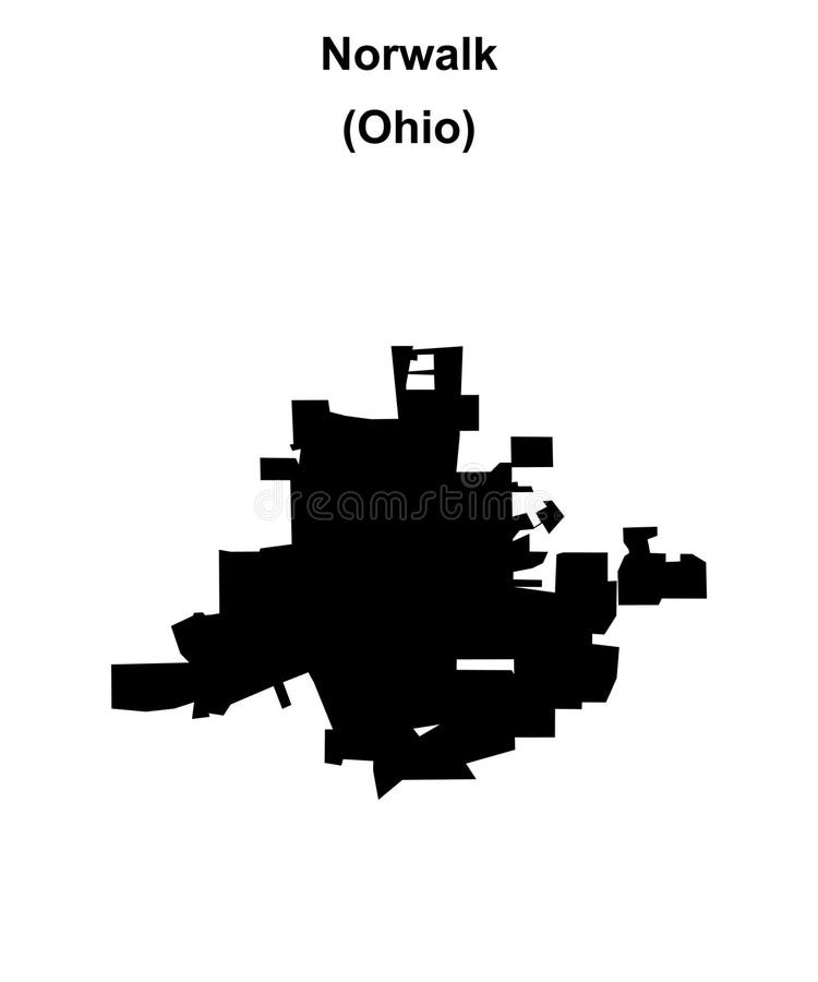 Norwalk outline map stock vector. Illustration of city - 357493203