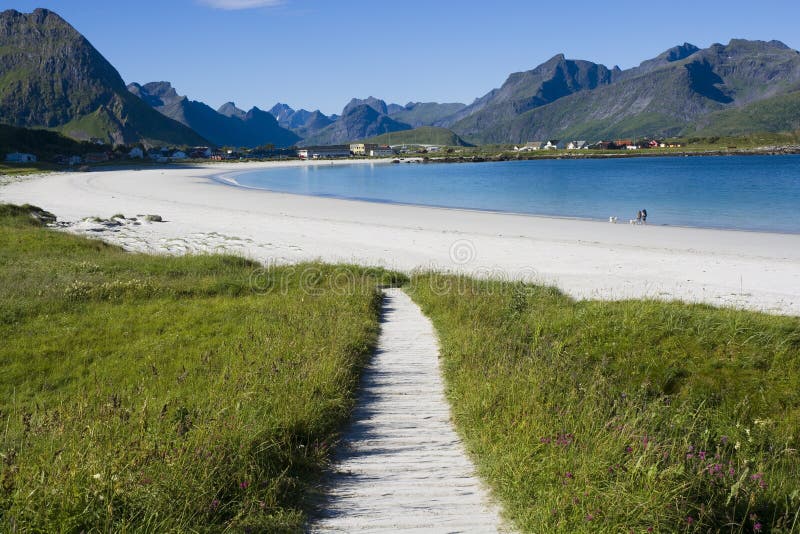 Norway stock image. Image of northern, beach, rock, rambergstranda ...
