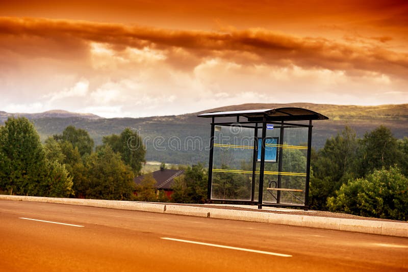 Norway City Bus Stop Background Stock Image - Image of postcard, scene ...