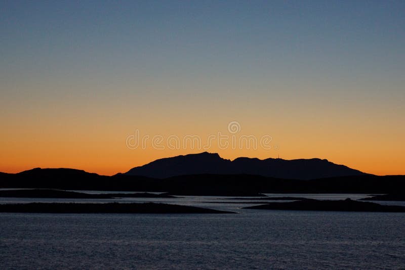 Norway Coast Landscape by Night View 9 Stock Image - Image of europe ...
