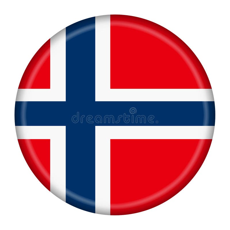 Norway Flag Button 3d Illustration with Clipping Path Stock ...