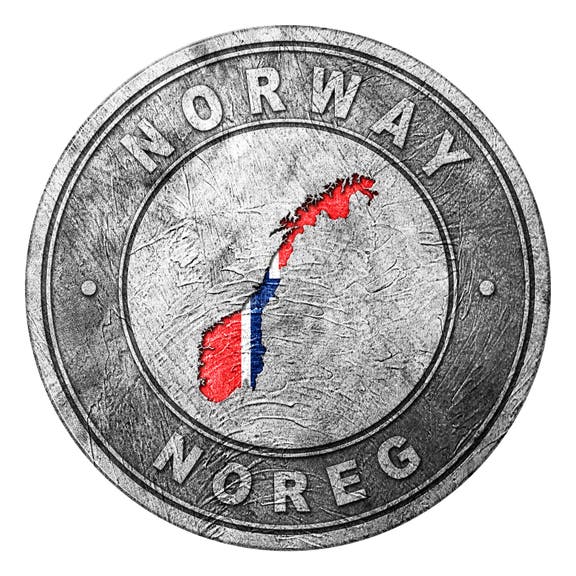 Norway Flag Button with Map Stock Illustration - Illustration of logo ...
