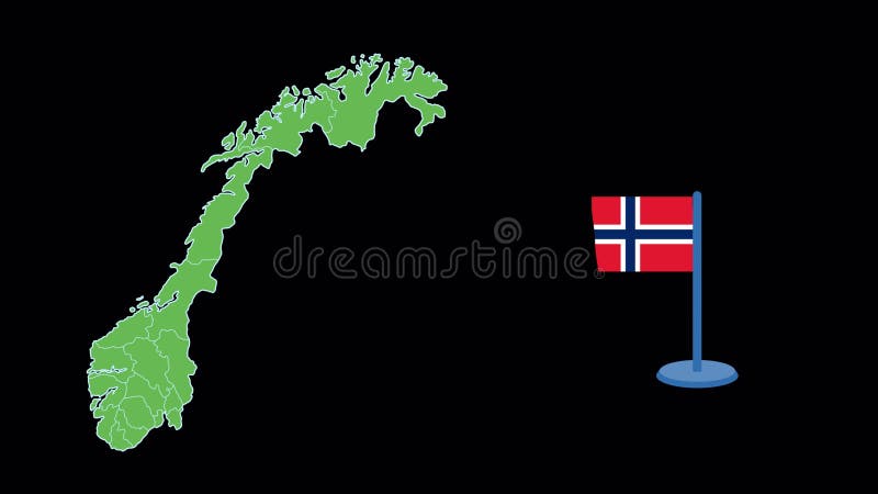 Norway Flag and Map Shape Animation Stock Video - Video of contour ...
