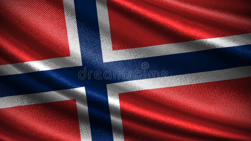 Norway Flag with Realistic Silky Wave Texture Stock Illustration ...