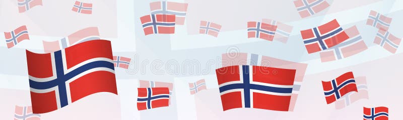 Norway Flag-themed Abstract Design on a Banner. Abstract Background ...