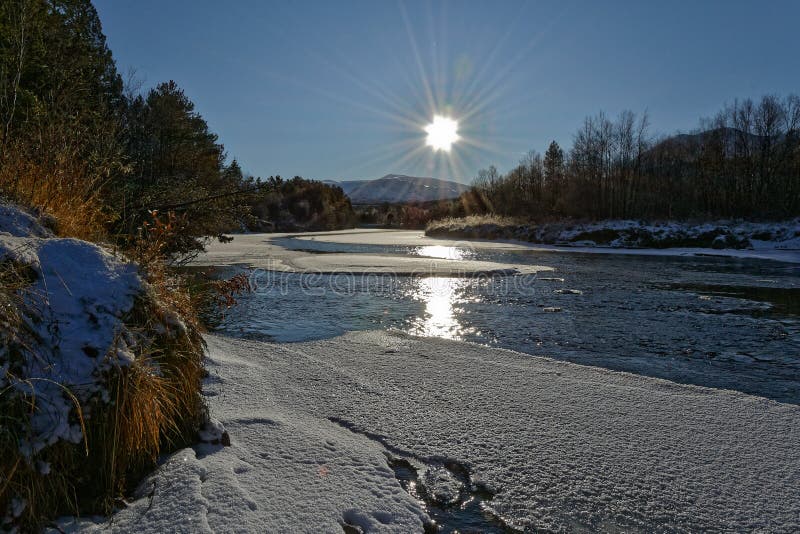 Atna River Panorama Near Strombu in Rondane National Park in Autumn in ...