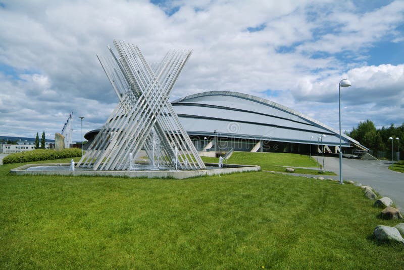 Norway, Hamar stock image. Image of horizontal, fountain - 66831225