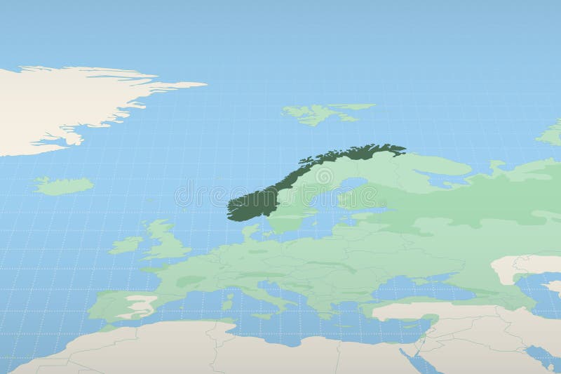 Norway Highlighted on a Detailed Map, Geographic Location of Norway ...