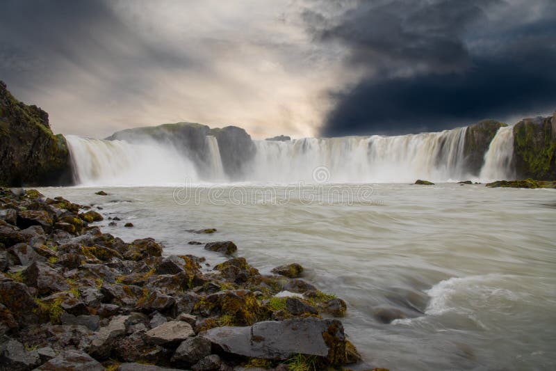 GoÃ°afoss Waterfall, Northern Iceland Stock Image - Image of falls ...