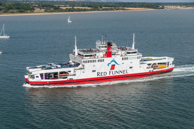 Red Osprey Vehicle Ferry Approaching Southampton from Cowes Isle of ...