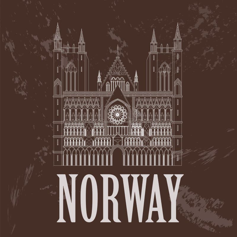 Norway Landmarks. Retro Styled Image Stock Vector - Illustration of ...