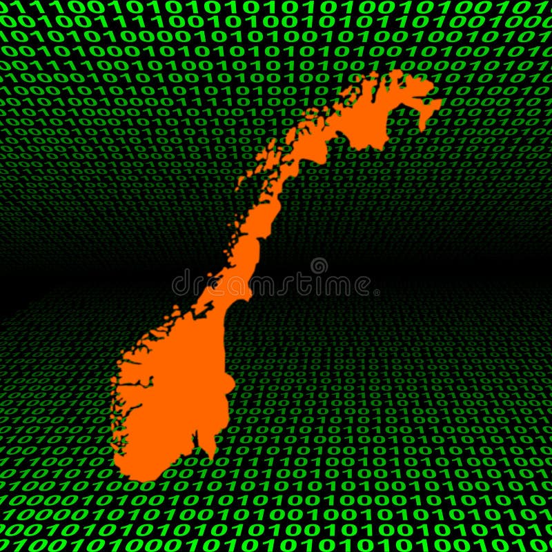 Norway map on binary code stock illustration. Illustration of computing ...