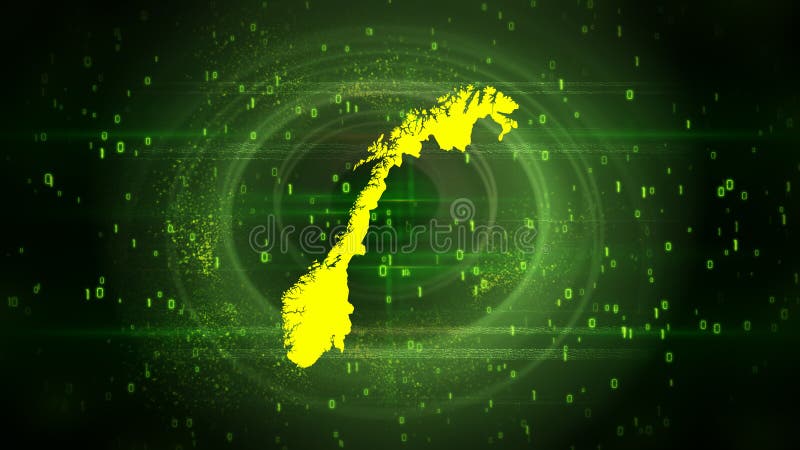 Norway Map on Digital Background Stock Illustration - Illustration of ...