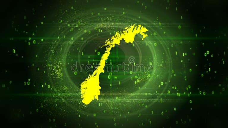 Norway Map on Digital Background Stock Illustration - Illustration of ...