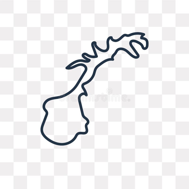 Linear Norway Map Icon from Countrymaps Outline Collection. Thin Line ...