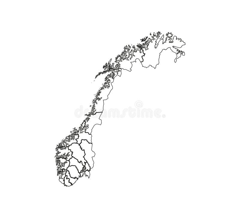 Norway Map on White Background. Vector Illustration Stock Illustration ...