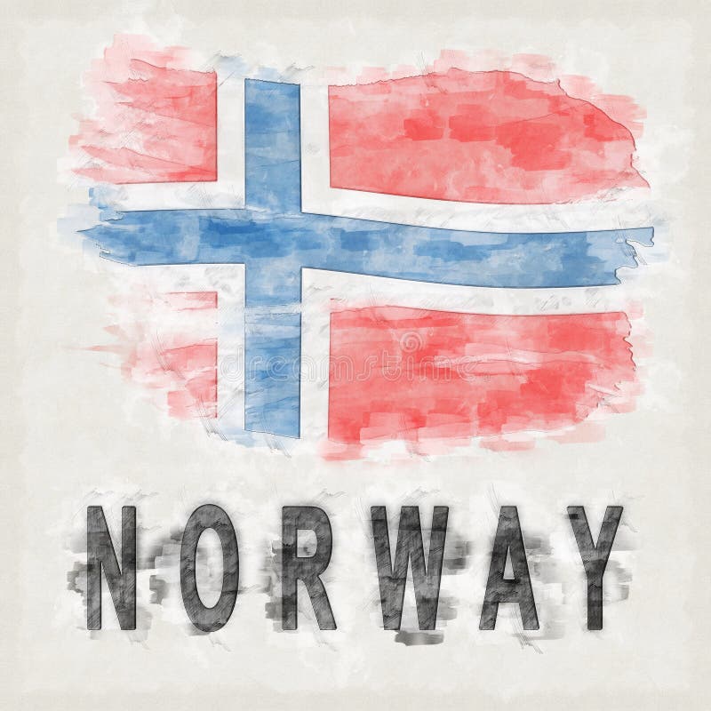 Norway National Colors with Country Name Stock Illustration ...