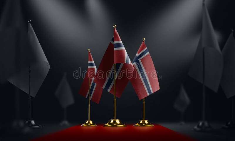 The Norway National Flag on the Red Carpet Stock Photo - Image of ...