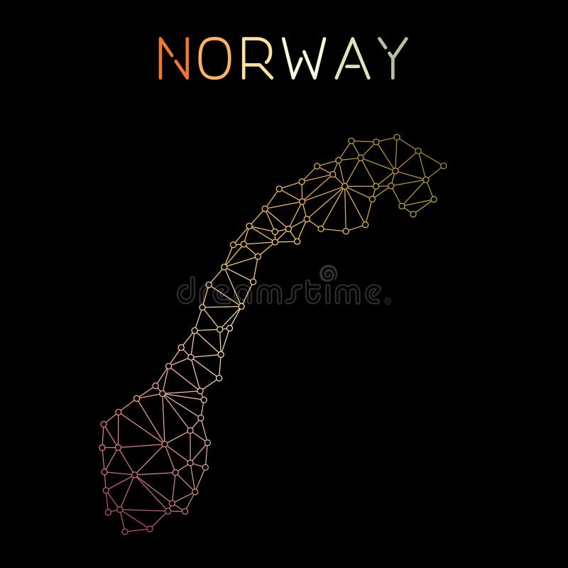 Norway network map. stock vector. Illustration of country - 92427215