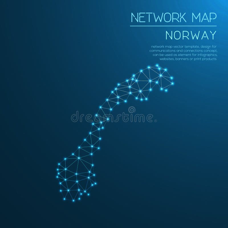 Norway network map. stock vector. Illustration of grid - 85967295