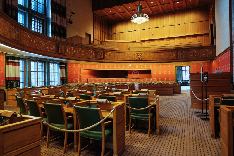 Norway. Oslo City Hall. the Interior of the Town Hall. September 18 ...